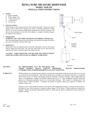 DEMA 301B-2EP Installation Instructions | Manualzz
