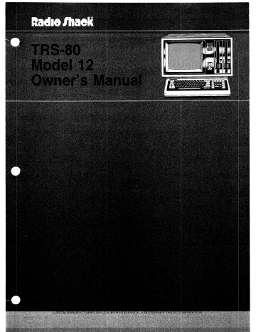 Radio Shack TRS-80 Model 12 Owner's Manual | Manualzz