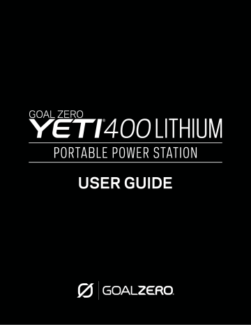 GOAL ZERO Yeti 400 Lithium User Manual | Manualzz