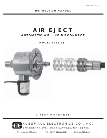 KUSSMAUL AIR EJECT 091-28 Instruction Manual | Manualzz
