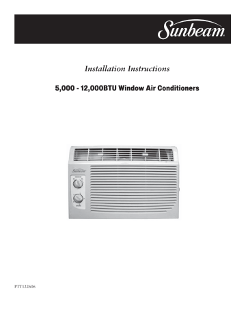 Sunbeam Air Conditioner Installation Instructions Manual | Manualzz