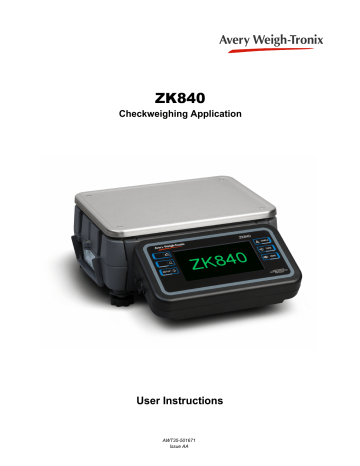 Avery Weigh-Tronix ZK840 User Instructions | Manualzz