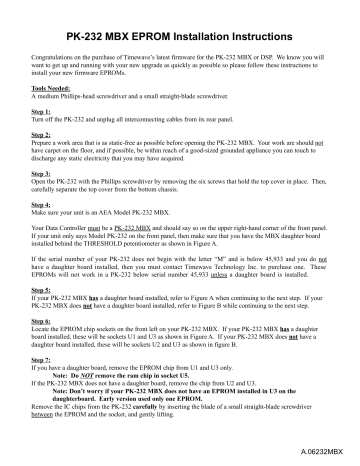 Timewave PK-232 MBX Installation Instructions Manual | Manualzz