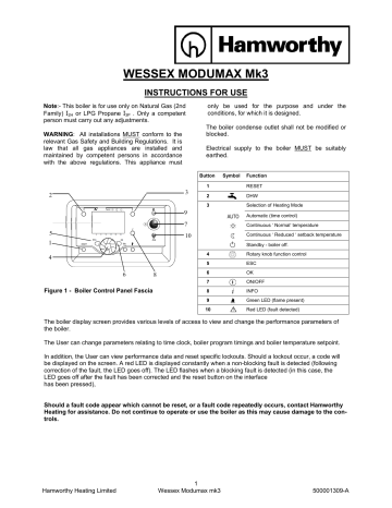 Hamworthy wessex modumax mk3 Instructions For Use | Manualzz