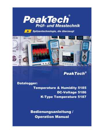 PeakTech 5185, 5186 Operation Manual | Manualzz