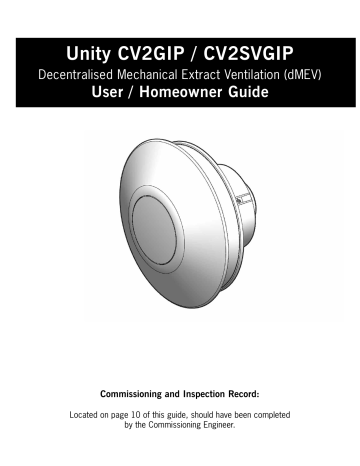 Greenwood Unity CV2GIP, Unity CV2SVGIP User/Homeowner Manual | Manualzz