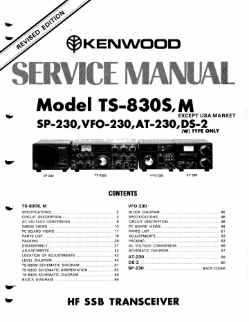 Kenwood AT-230, DS-2, SP-230, VFO-230 Service Manual | Manualzz