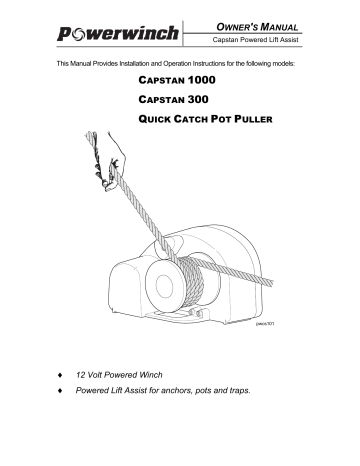 POWERWINCH CAPSTAN 1000 Owner's Manual | Manualzz