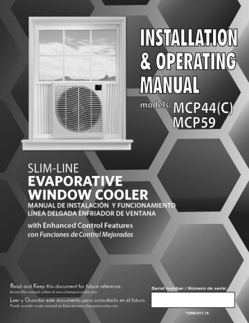 Mastercool MCP59 Air Conditioner Owner's Manual | Manualzz