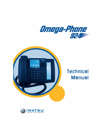 Iwatsu Omega-Phone 924 Technical Manual | Manualzz