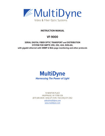 MultiDyne VF-9000 Instruction Manual | Manualzz