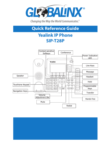 Yealink SIP-T28P Quick Reference Manual | Manualzz