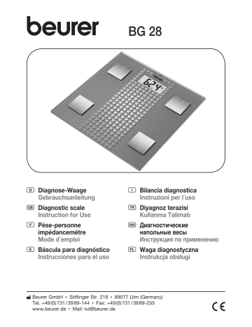Beurer BG 28 Instructions For Use Manual | Manualzz