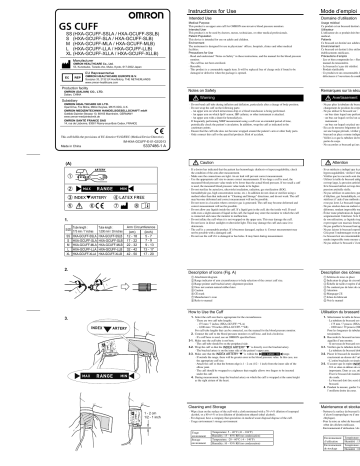 Omron HXA-GCUFF-MLA Instructions For Use | Manualzz
