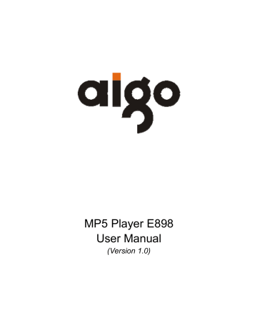 My E-book. Aigo MP5-E898, E898 | Manualzz