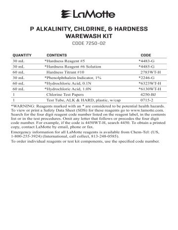 LaMotte 7250-02 Instructions | Manualzz
