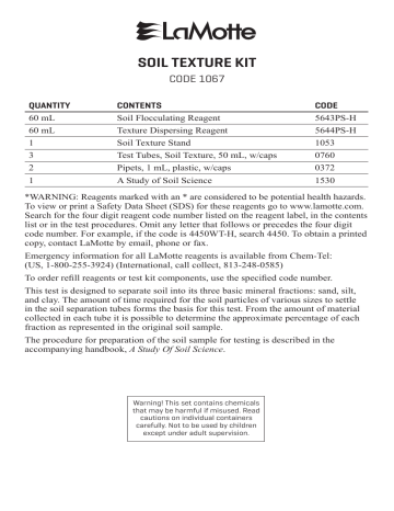 LaMotte 1067 Instructions | Manualzz