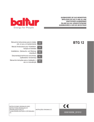 BALTUR BTG 12 R1/2" Burner Benutzerhandbuch | Manualzz