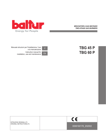 Baltur TBG 45 P 50Hz Burner Use and Maintenance Manual | Manualzz