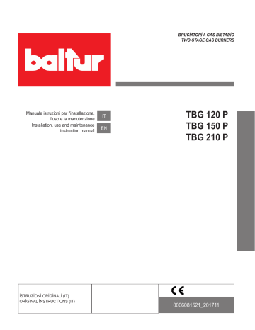Baltur TBG 120 P 50Hz Burner Use and Maintenance Manual | Manualzz