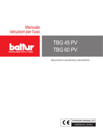 BALTUR TBG 45 PV 50Hz Burner Manuale utente | Manualzz