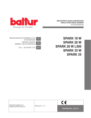 BALTUR SPARK 26 50Hz Burner Manuale utente | Manualzz