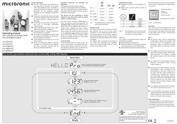 Microsonic mic+340/IU/TC/E User Manual | Manualzz