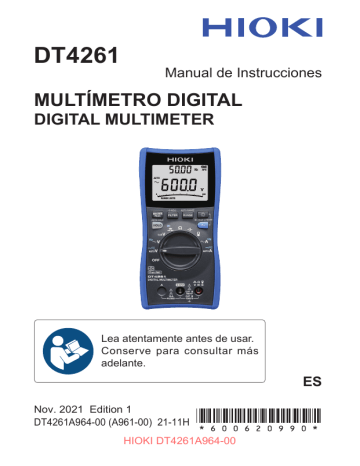 Hioki DIGITAL MULTIMETER DT4261 Instruction manual | Manualzz