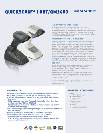 Datalogic QuickScan 2400 Series Data Sheet | Manualzz