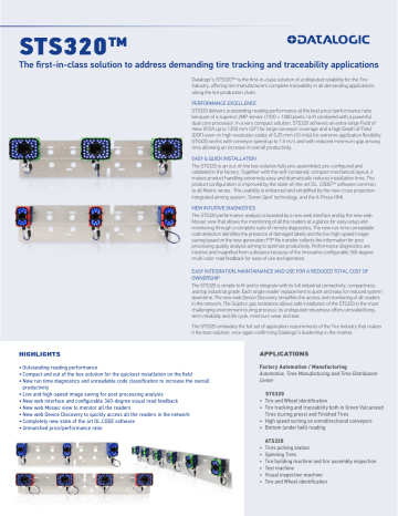 Datalogic STS320 Image-Based ID Scanner Data Sheet | Manualzz