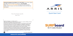 Arris G36 - User Guide, Quick start Guide