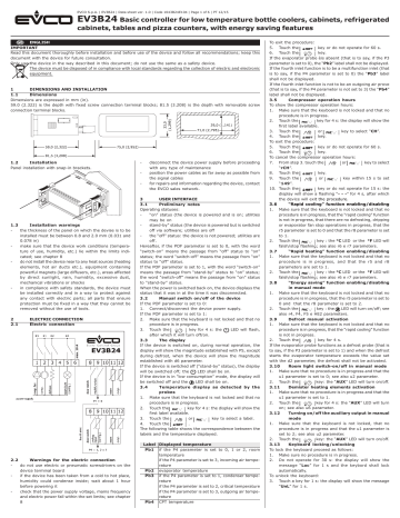 EVCO EV3B24N9 Basic controller Instructions Sheet | Manualzz