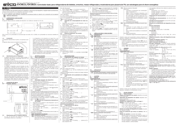 Evco EV3B21N7 Basic controller Manual de usuario | Manualzz