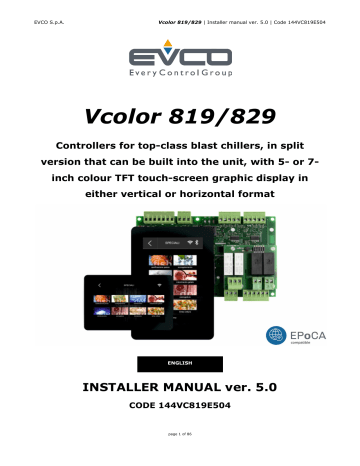 EVCO EVCMC829P9E Controller Installation Manual | Manualzz