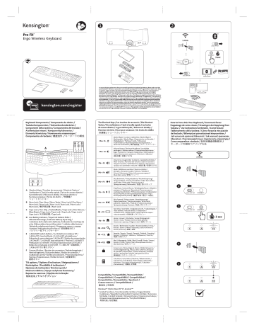 Kensington K75401US Pro Fit® Ergo Wireless Keyboard Quick Start Guide ...