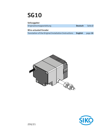 Siko SG10 Draw-Wire Encoder Installation Instructions | Manualzz