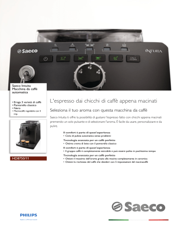 Saeco HD8750/11 Saeco Intuita Macchina da caffè automatica Scheda ...
