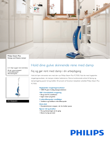 Philips FC7020/01 Steam Plus Sweep and Steam-renser Produktdatablad ...