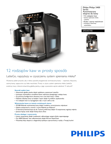 Philips EP5447/90 Philips 5400 Series Automatyczny ekspres do kawy ...