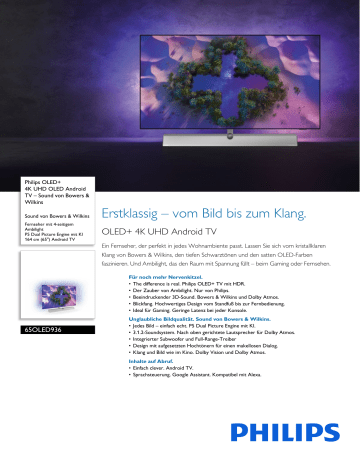 Philips 65OLED936/12 OLED+ 4K UHD OLED Android TV – Sound von Bowers ...