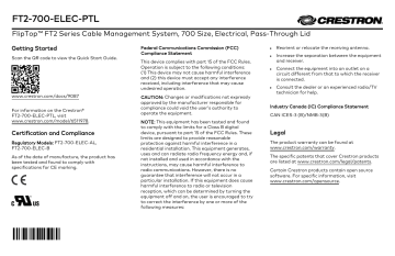 Crestron FT2-700-ELEC-PTL Product information | Manualzz