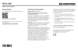 Crestron RFID-USB - Quick Start, Reference guide, Product information