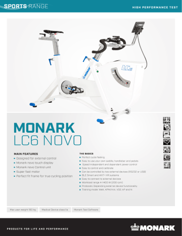 Monark LC6 ergometer Product sheet | Manualzz