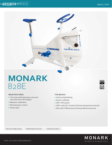 Monark 828E Product sheet | Manualzz