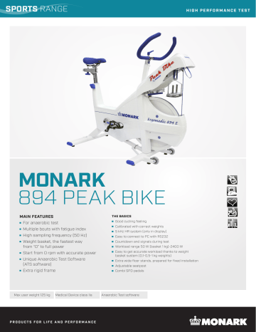 Monark 894 Product sheet | Manualzz