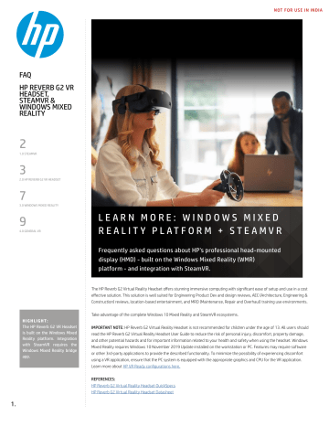 HP REVERB G2 VR Headset Instruction manual | Manualzz