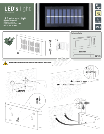 LED s light LED Solar Wall Light Installation Guide | Manualzz