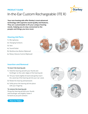 Starkey In-the-Ear Custom Rechargeable (ITE R) User Guide | Manualzz