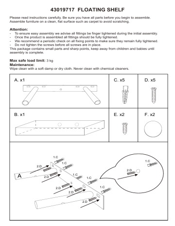 Kmart Floating Shelf Instructions | Manualzz