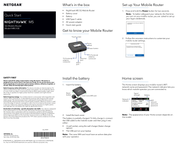 NETGEAR M5 5G Mobile Router MR5100 User Guide | Manualzz